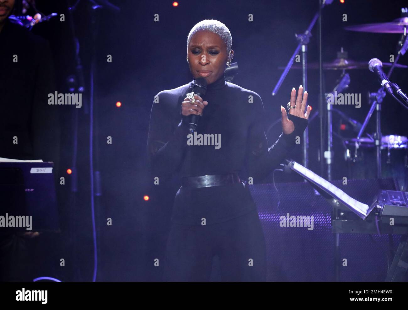 Cynthia Erivo performs on stage at the Pre-Grammy Gala And Salute To ...