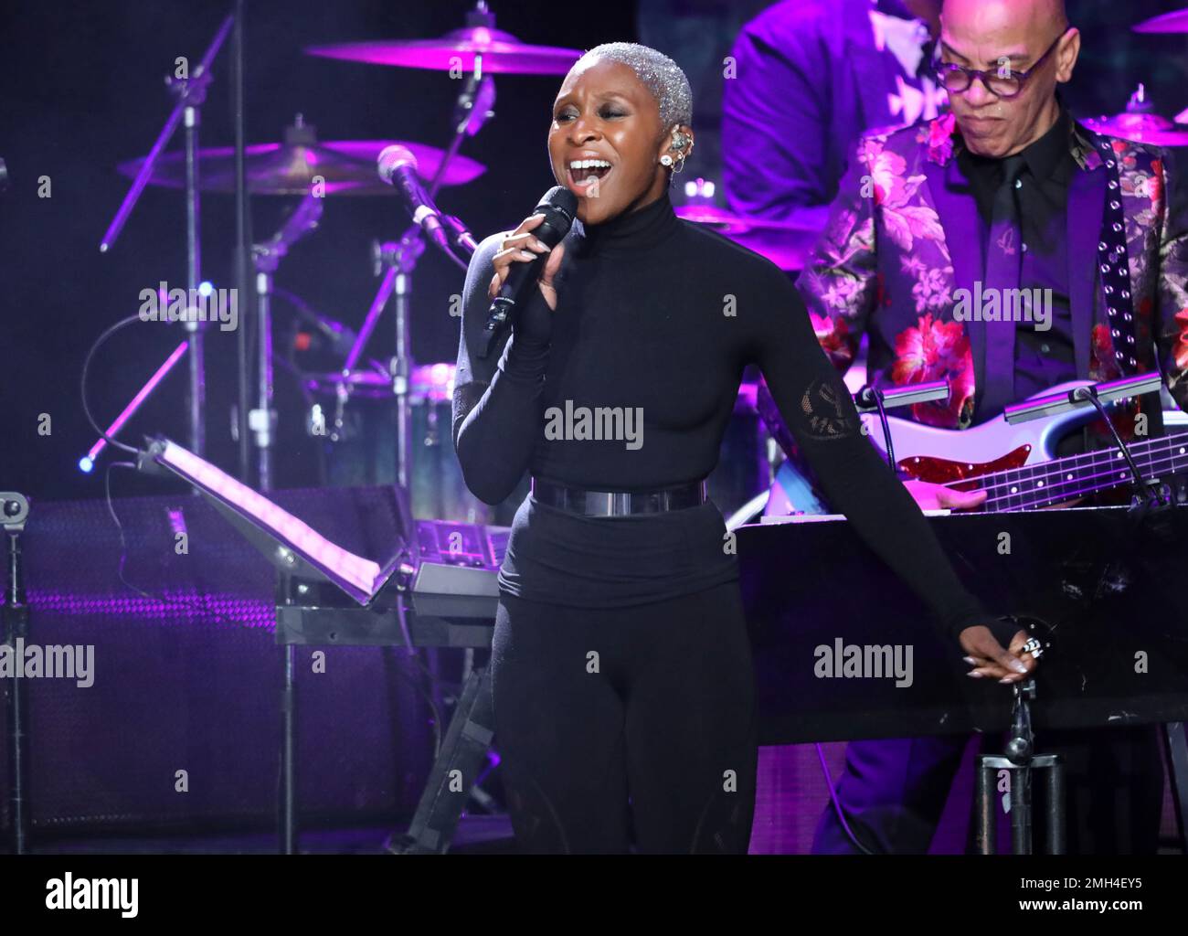Cynthia Erivo performs on stage at the Pre-Grammy Gala And Salute To ...