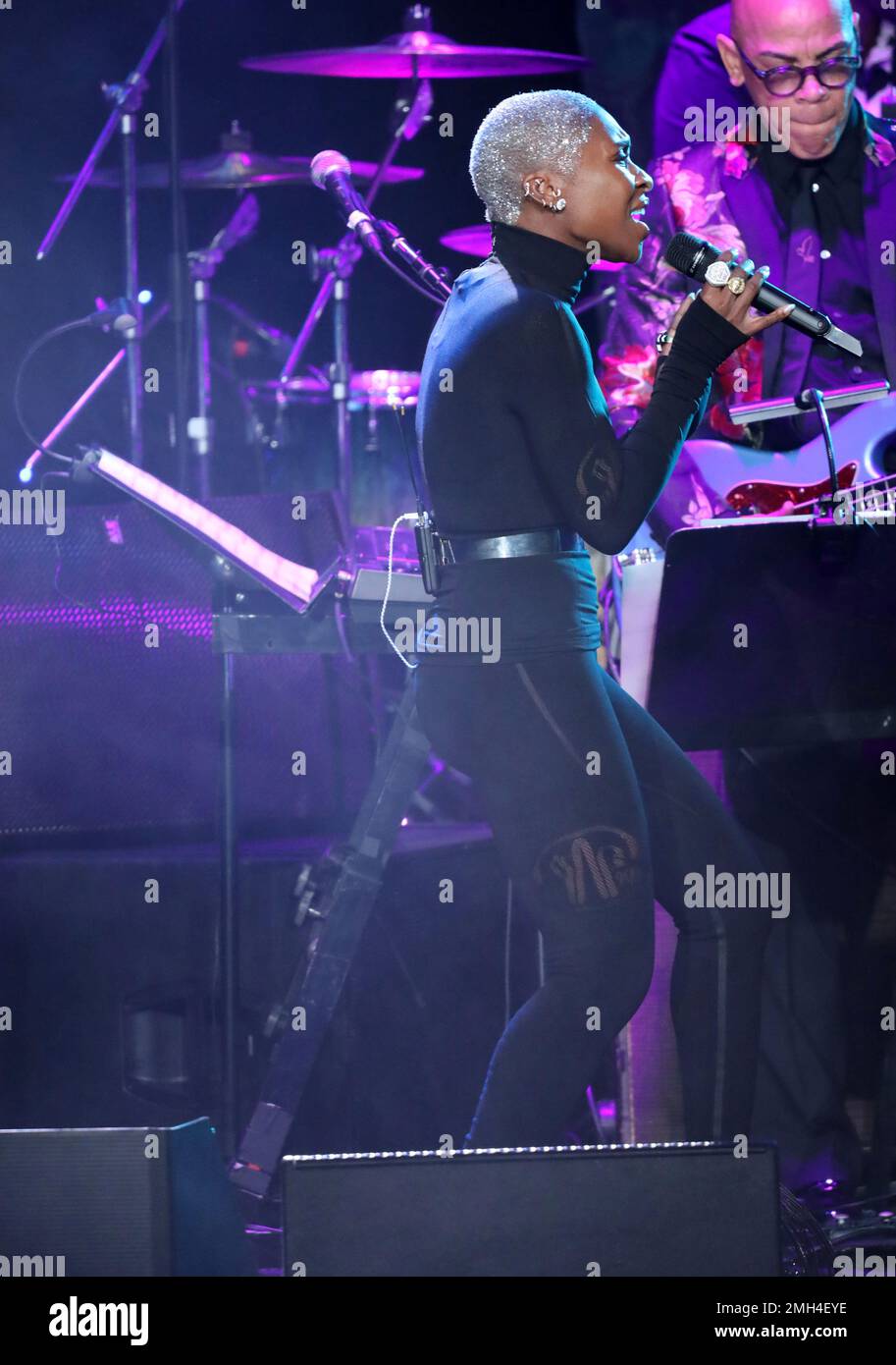 Cynthia Erivo performs on stage at the Pre-Grammy Gala And Salute To ...