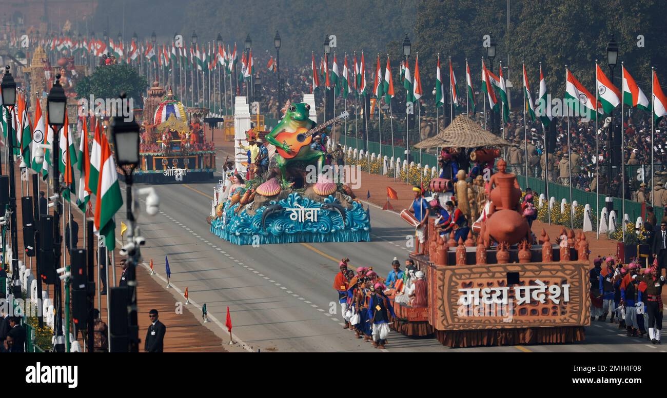 Tableaus of Indian states drives through Rajpath, the ceremonial ...