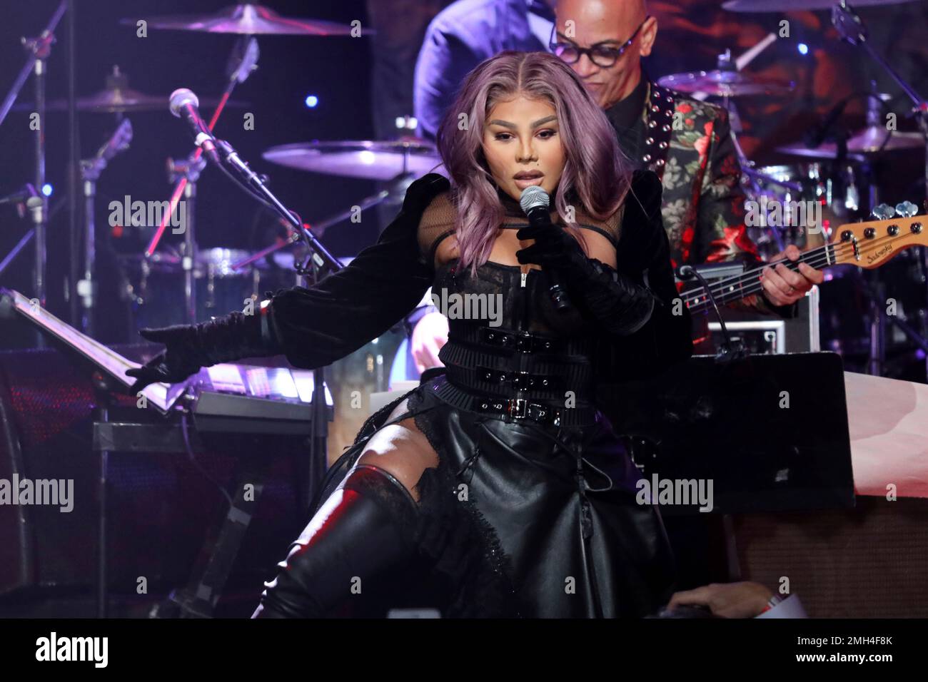 Lil' Kim performs on stage at the Pre-Grammy Gala And Salute To ...