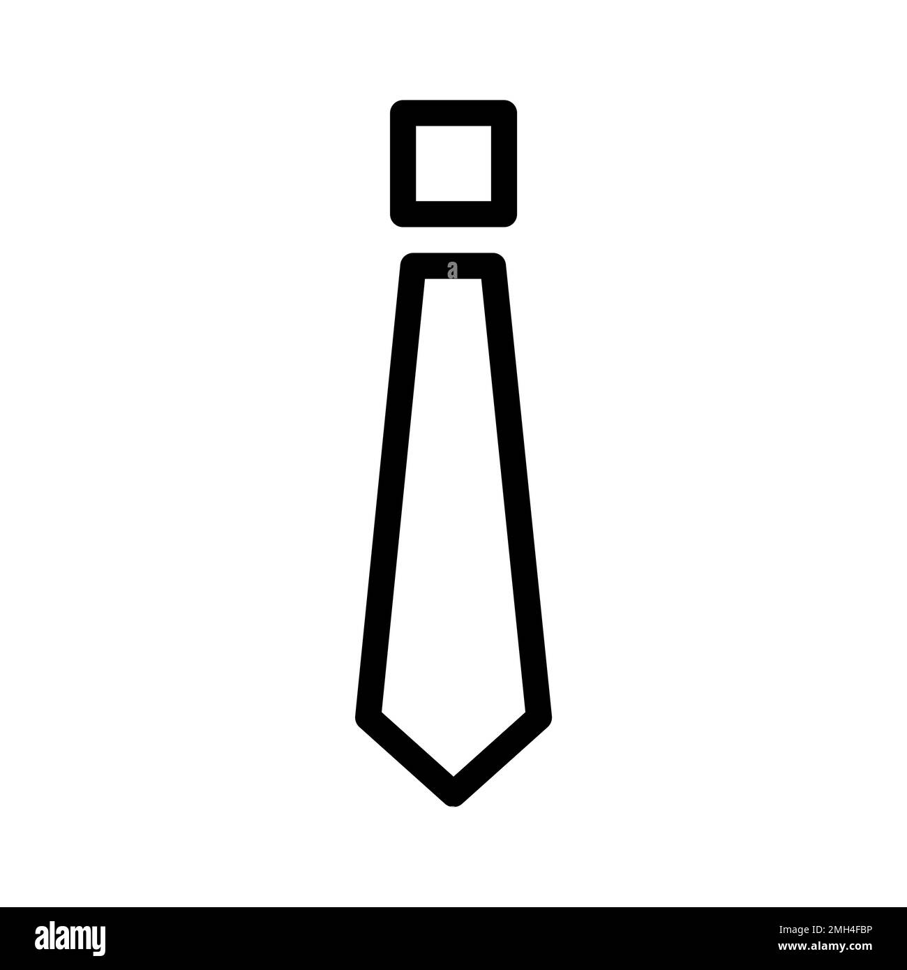 Business tie icon line isolated on white background. Black flat thin ...