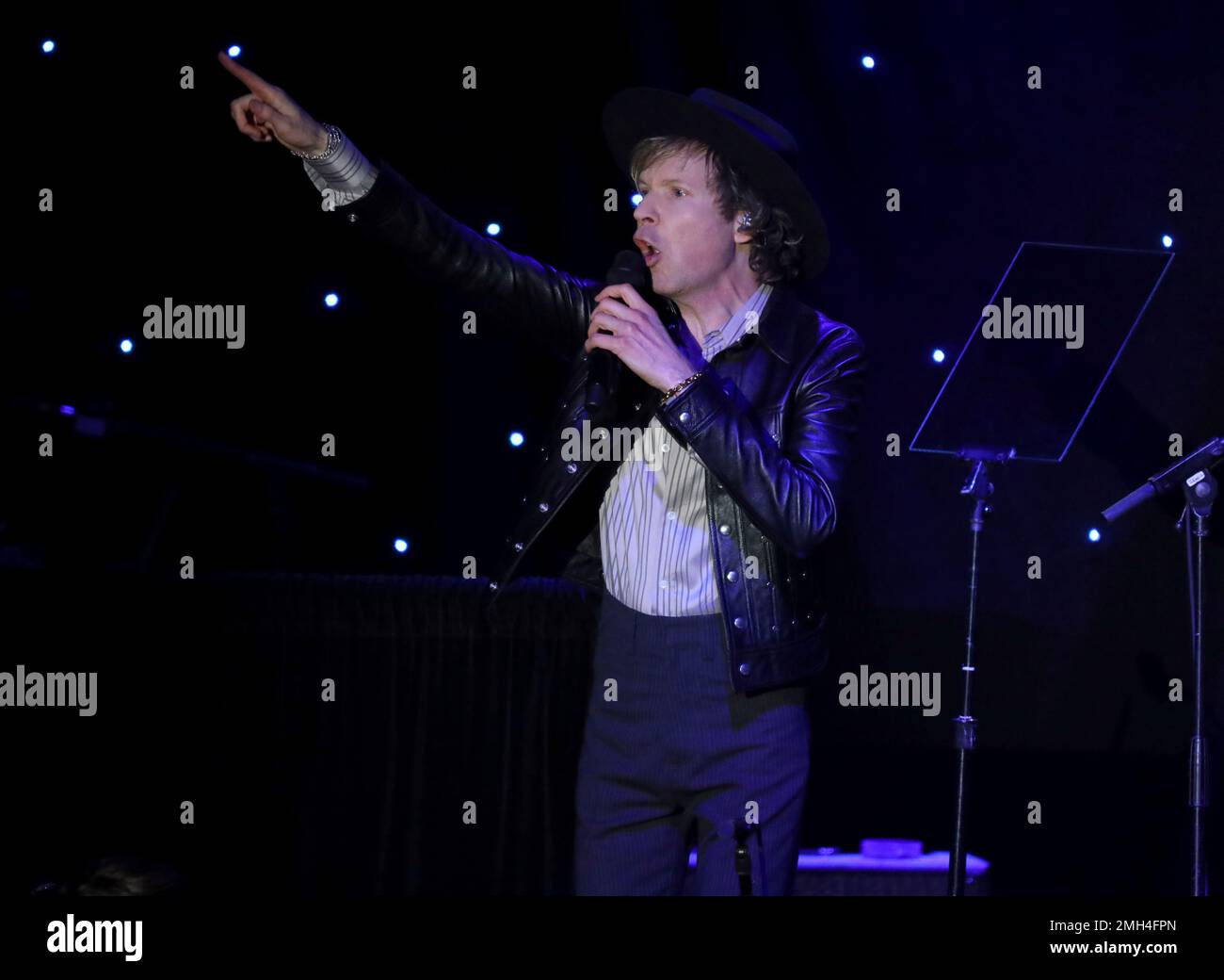 Beck performs on stage at the Pre-Grammy Gala And Salute To Industry ...