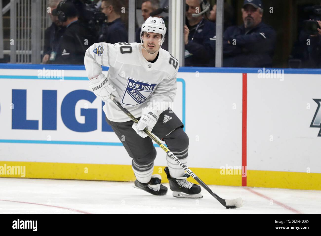 New York Rangers forward Chris Kreider plays in the NHL hockey All Star ...