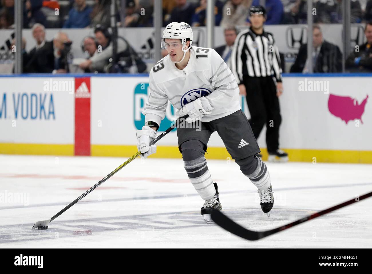 New York Islanders forward Mathew Barzal plays in the NHL hockey All ...