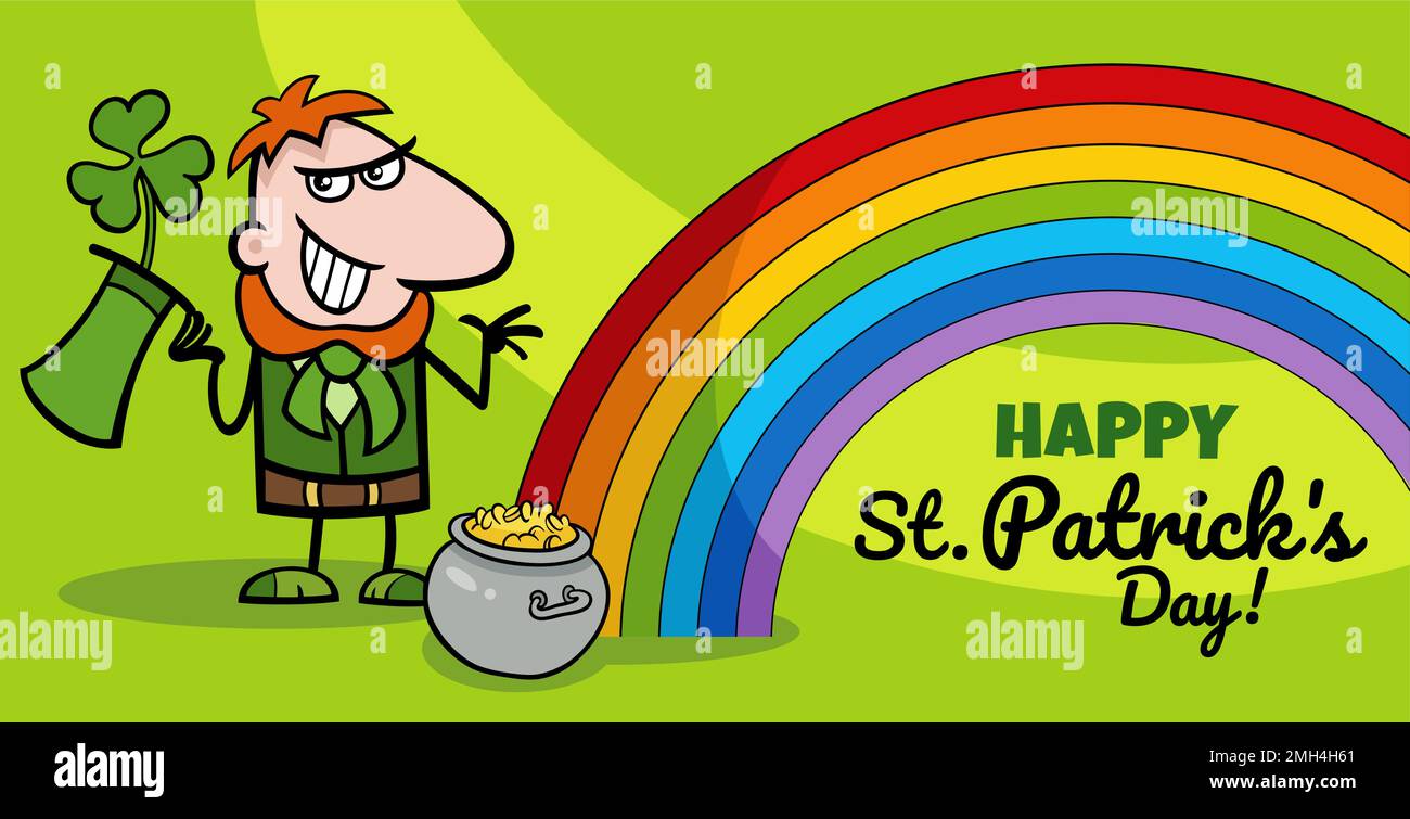 Cartoon illustration of Saint Patrick Day design with Leprechaun ...