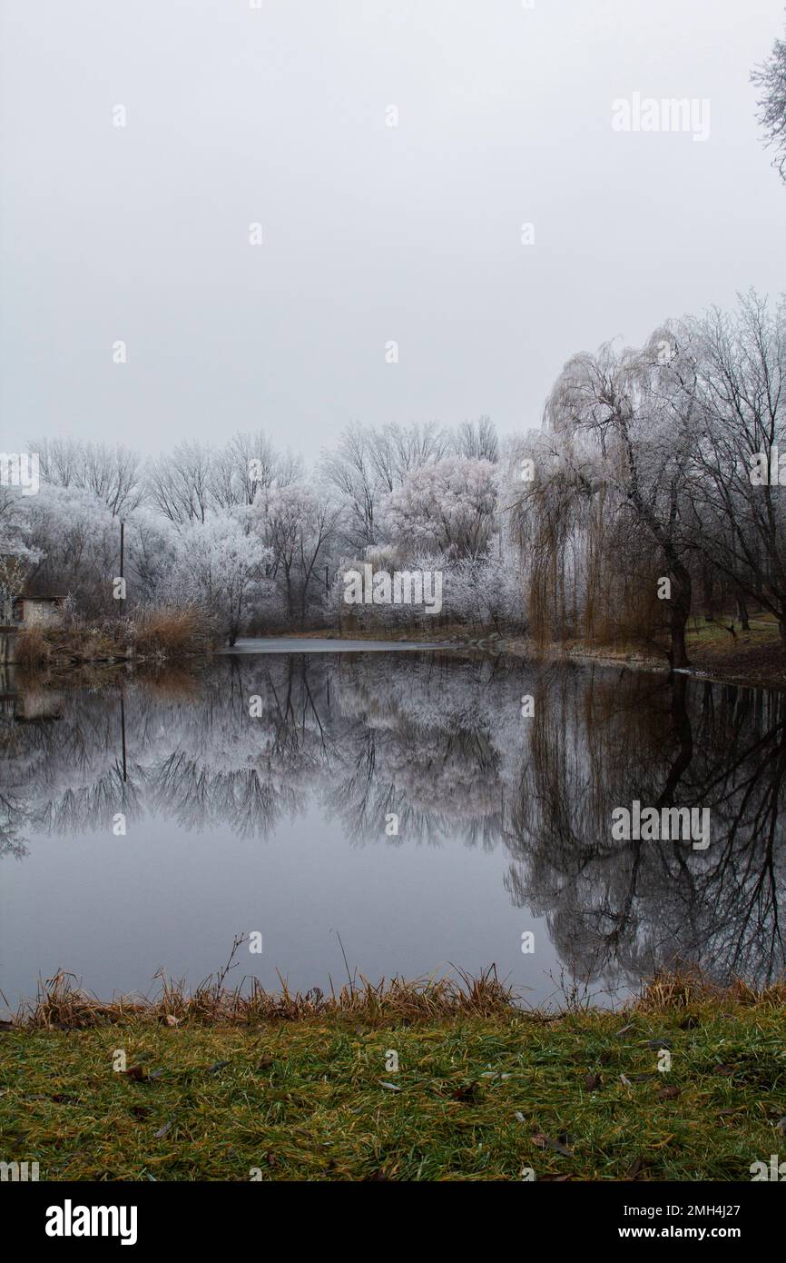 Winter landscape in Moldova on a cloudy day Stock Photo - Alamy