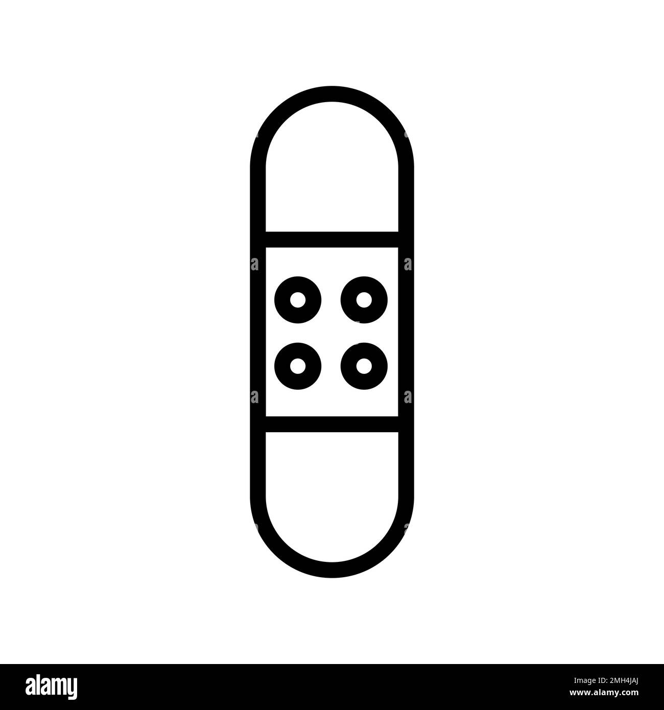 Medical patch icon line isolated on white background. Black flat thin ...