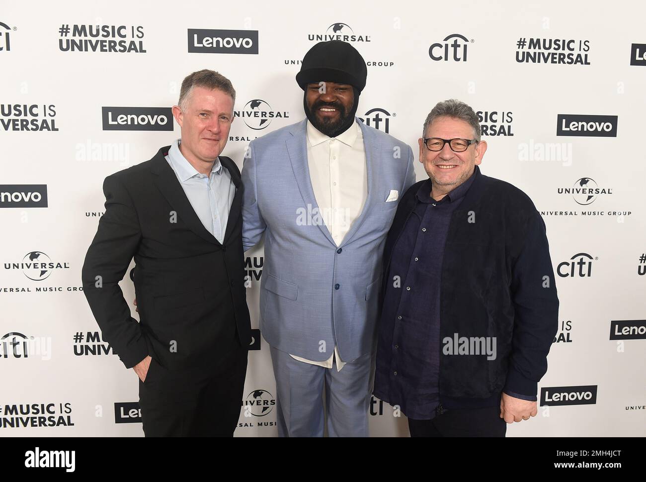 Dickon Stainer, Gregory Porter and Sir Lucian Grainge attend Sir Lucian ...