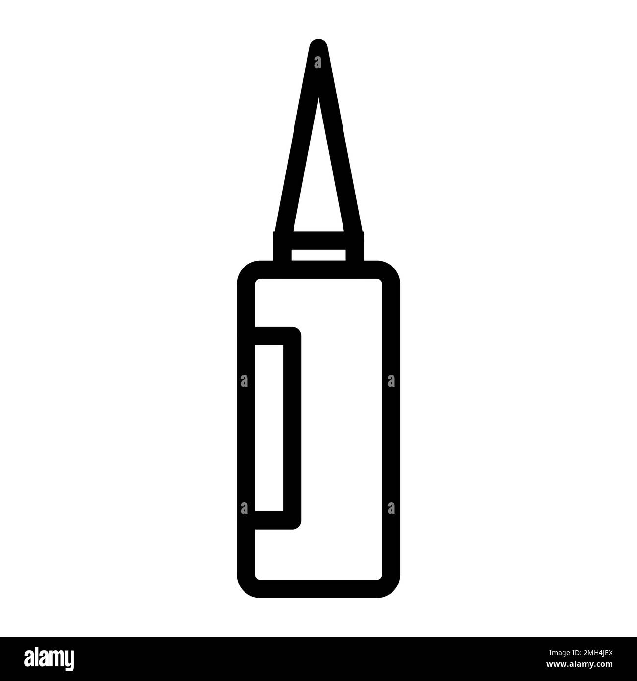 Glue icon line isolated on white background. Black flat thin icon on ...