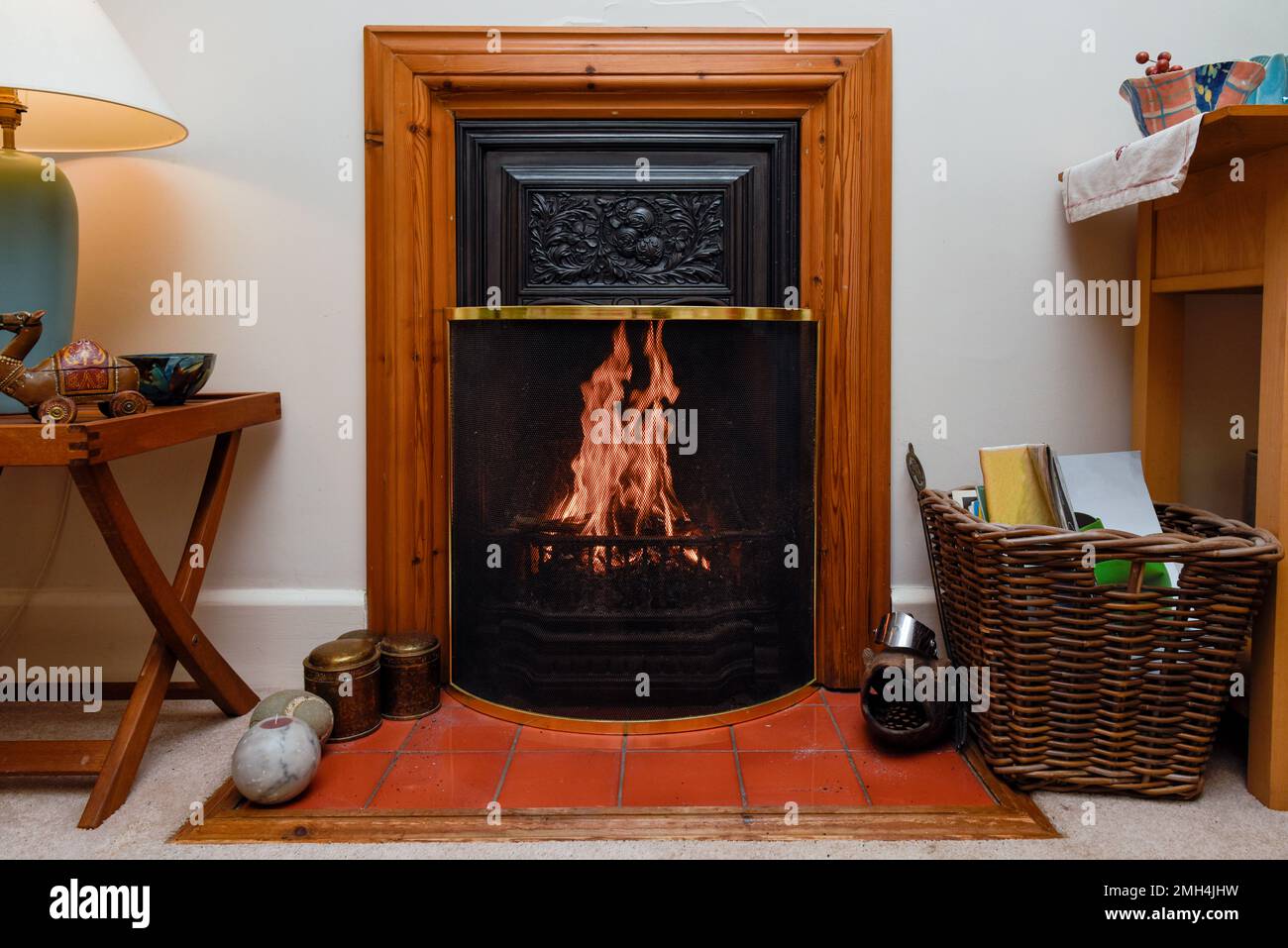 A coal fire to heat the home during winter months Stock Photo - Alamy