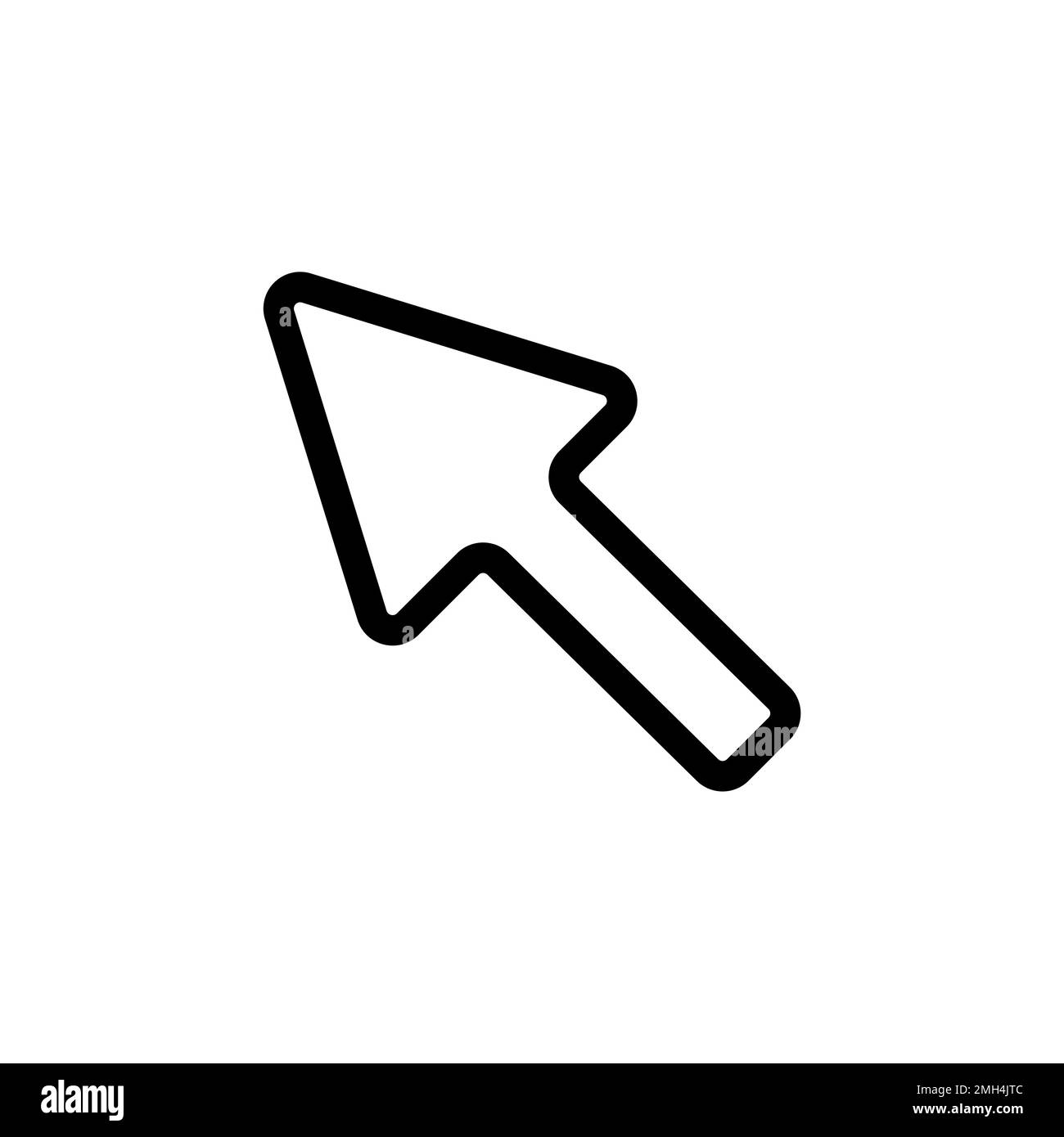 Mouse arrow icon line isolated on white background. Black flat thin ...