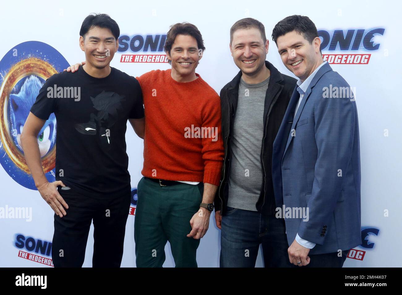 CEO of SEGA Haruki Satomi, from left, actor James Marsden, producer ...