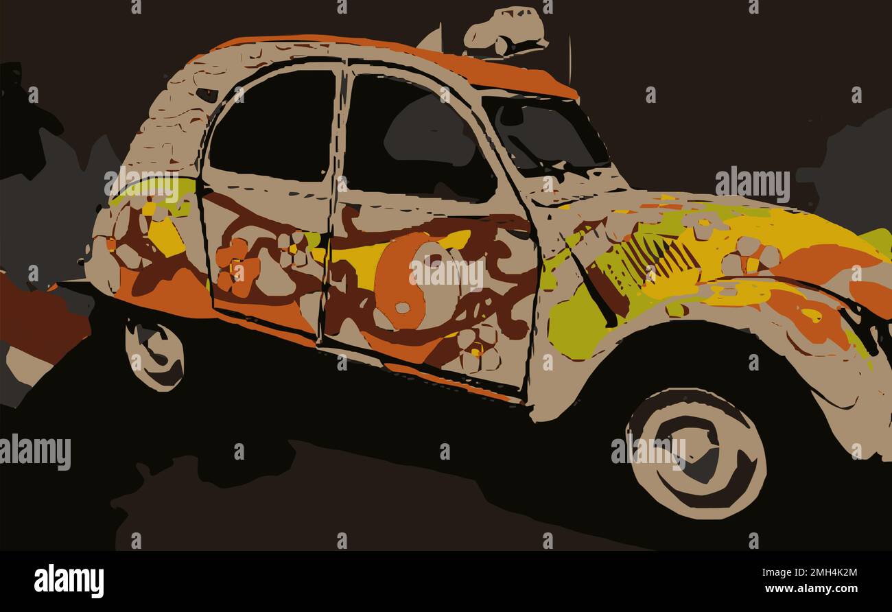 Vintage soft top car Stock Vector Images - Alamy
