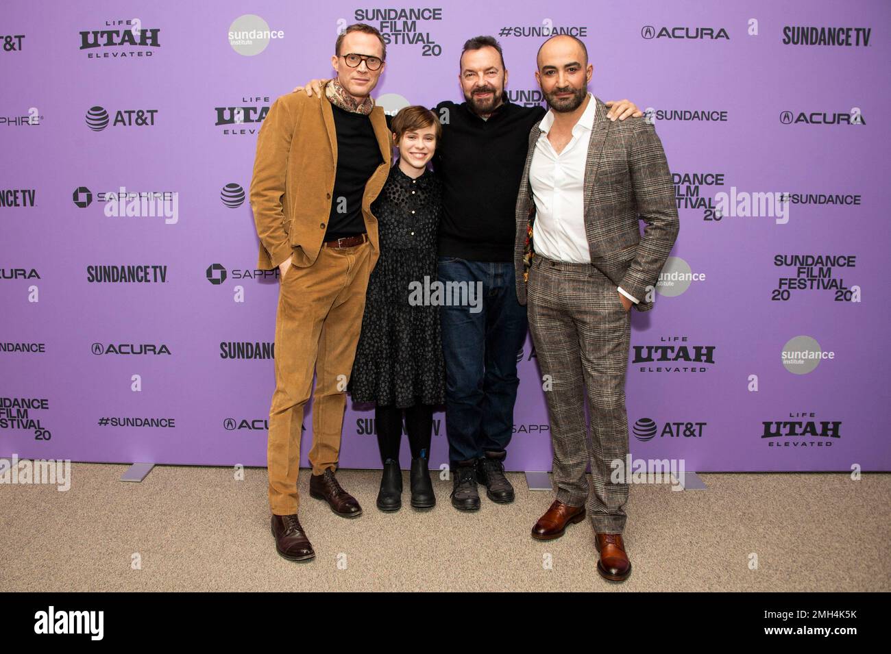 From left, actors Paul Bettany and Sophia Lillis director/writer ...