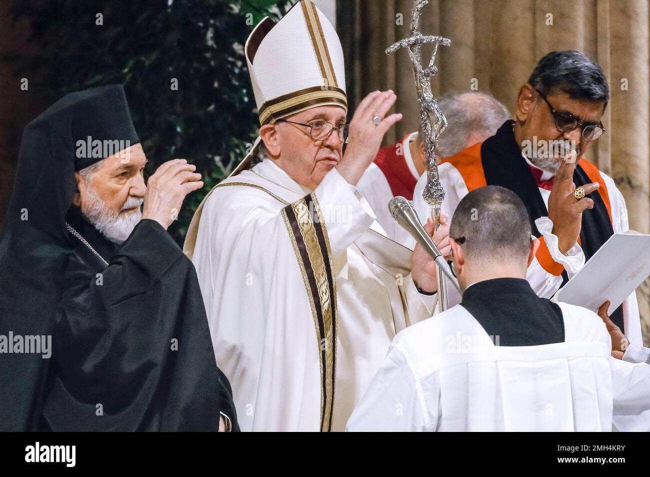 From left facing the camera, Greek Orthodox Metropolitan Gennadios ...