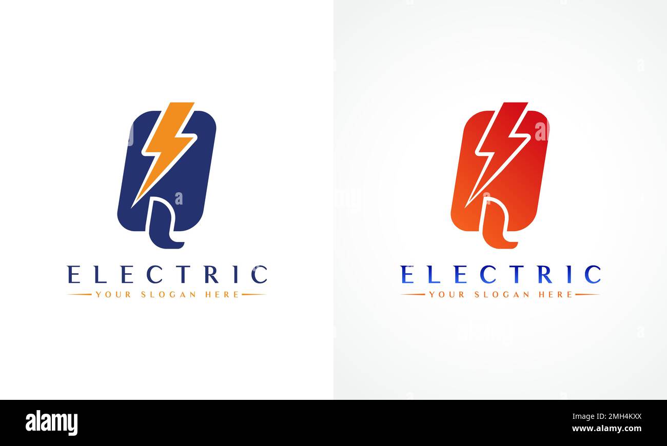 Q Letter Logo With Lightning Thunder Bolt Vector Design. Electric Bolt ...