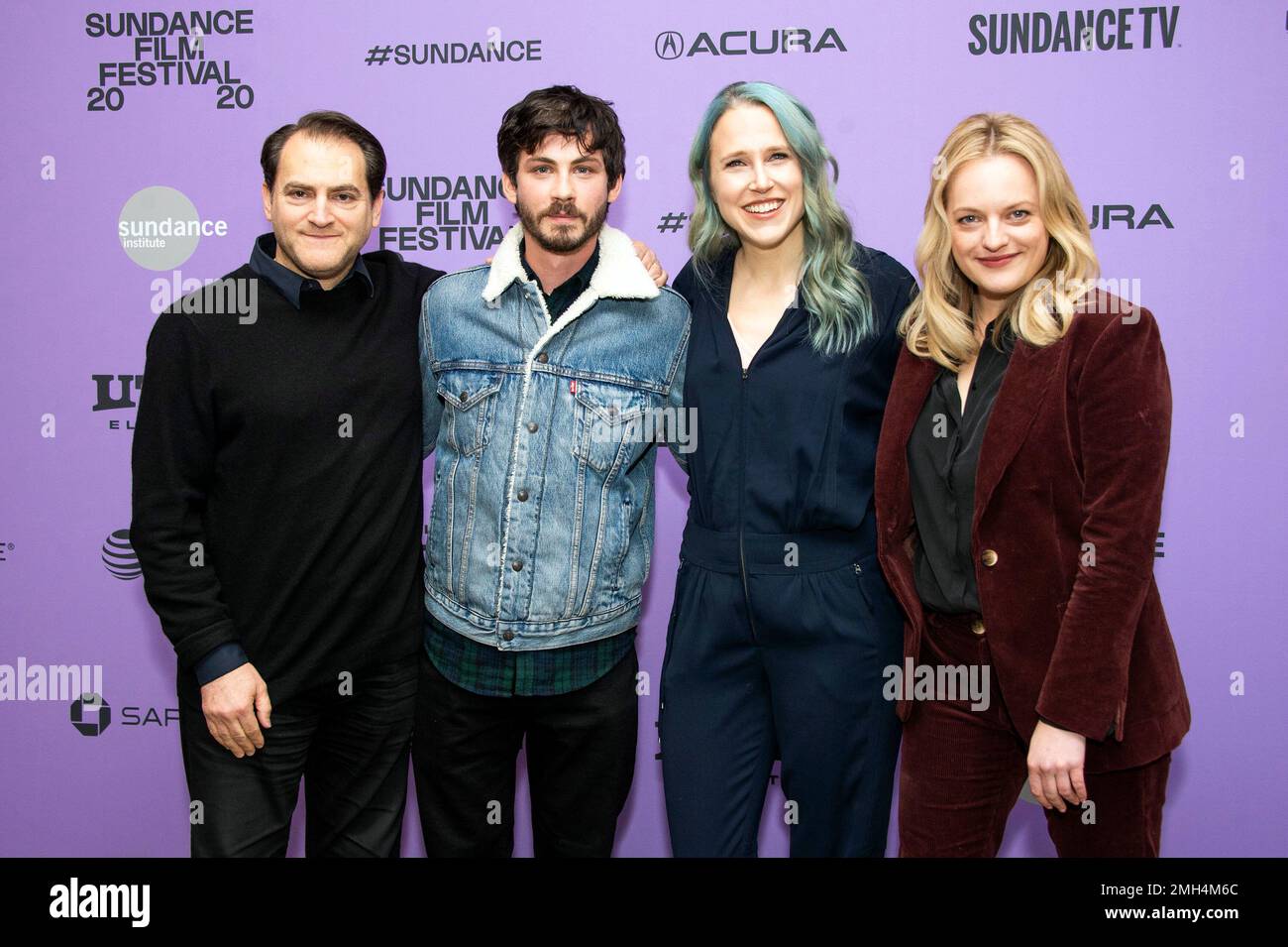 From left, actors Michael Stuhlbarg and Logan Lerman, director ...
