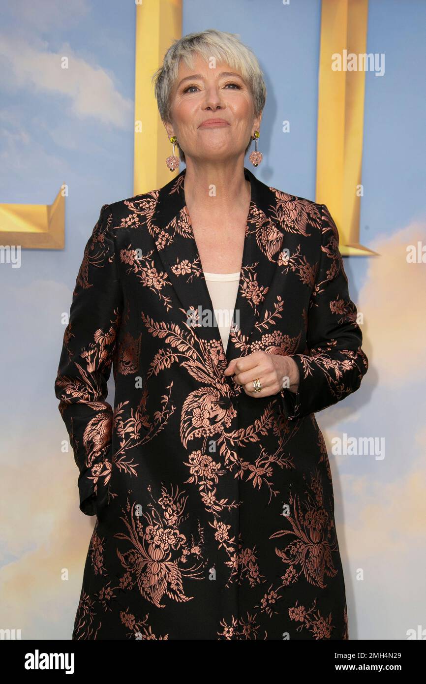 Actress Emma Thompson poses for photographers upon arrival at a ...