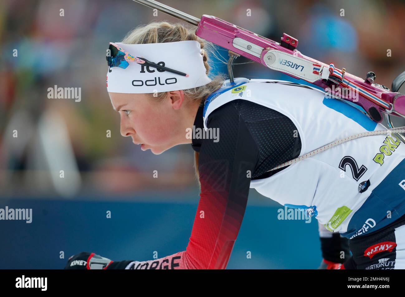 Ingrid Landmark of Norway competes at the Mixed Relay 2x 6 km / 2x 7,5 ...
