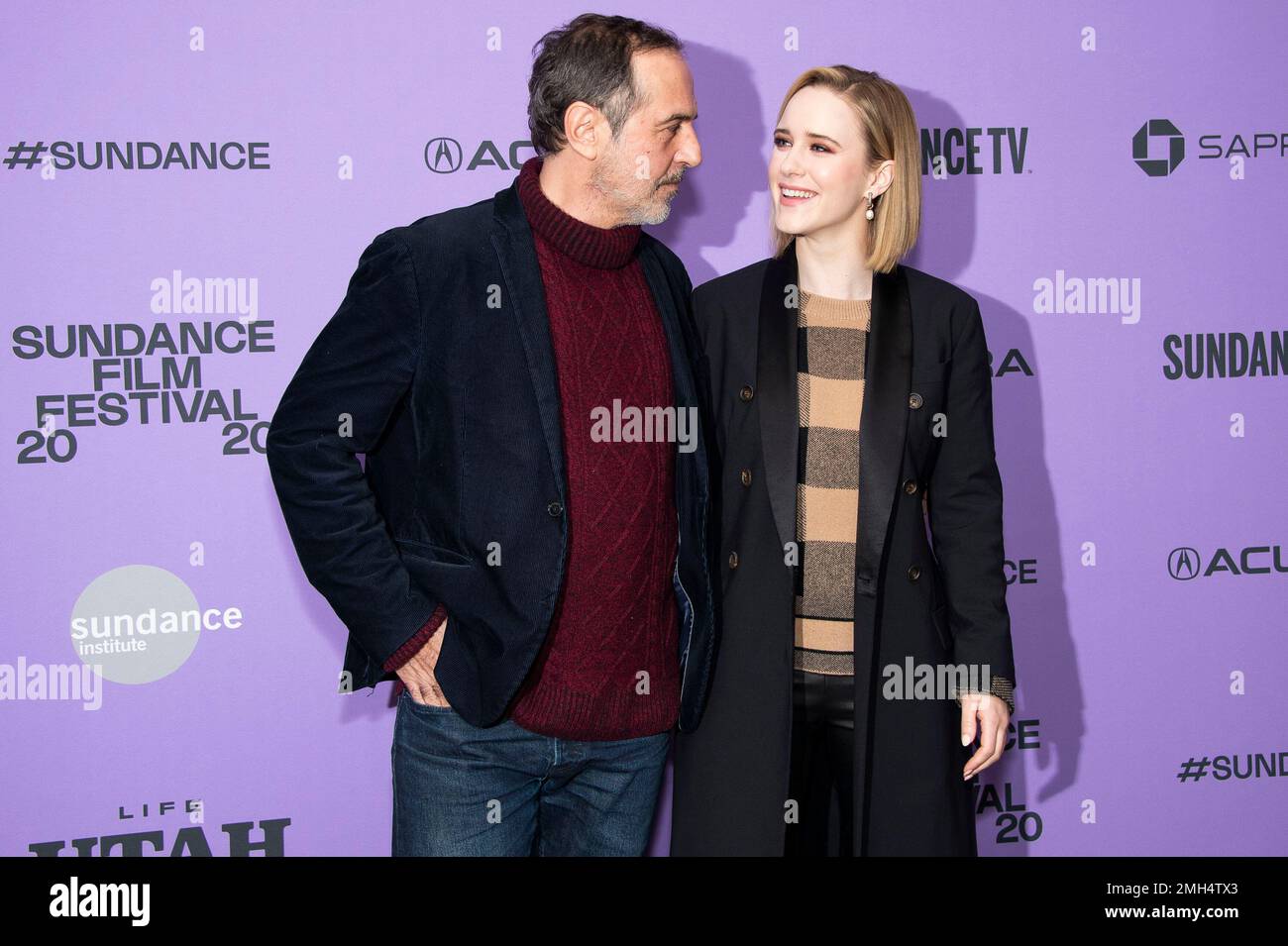 Actors Merab Ninidze, left, and Rachel Brosnahan attend the premiere of ...