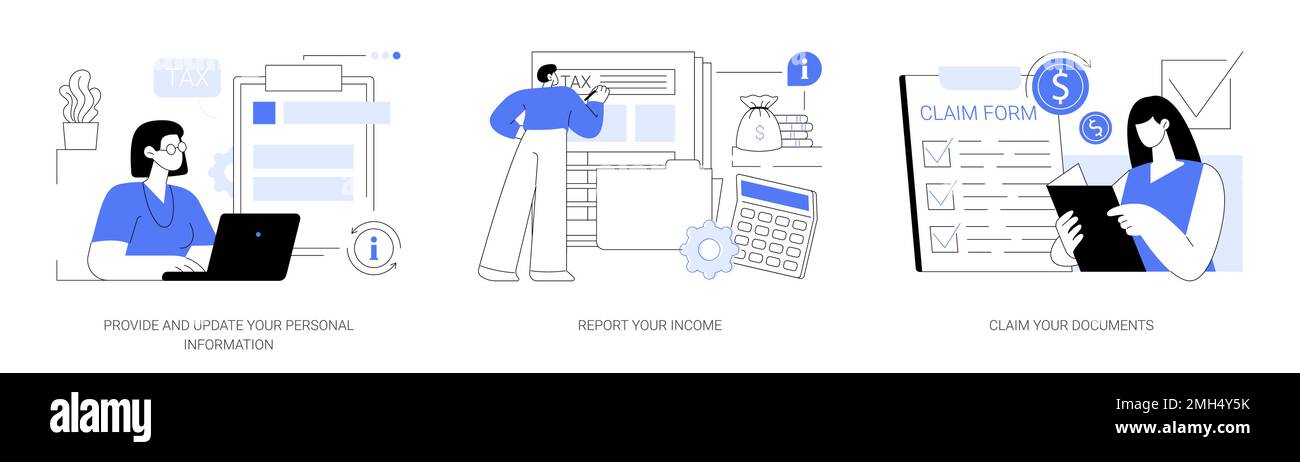 Tax filing abstract concept vector illustrations Stock Vector Image ...