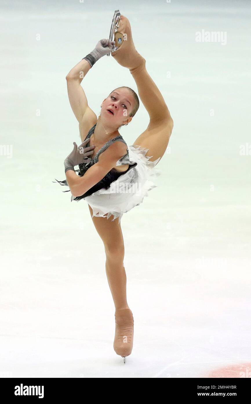 Alexandra Trusova of Russia competes during the women's short program ...