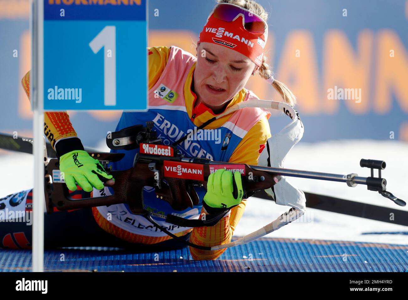 Denise Herrmann of Germany competes at the women's 15 km individual ...