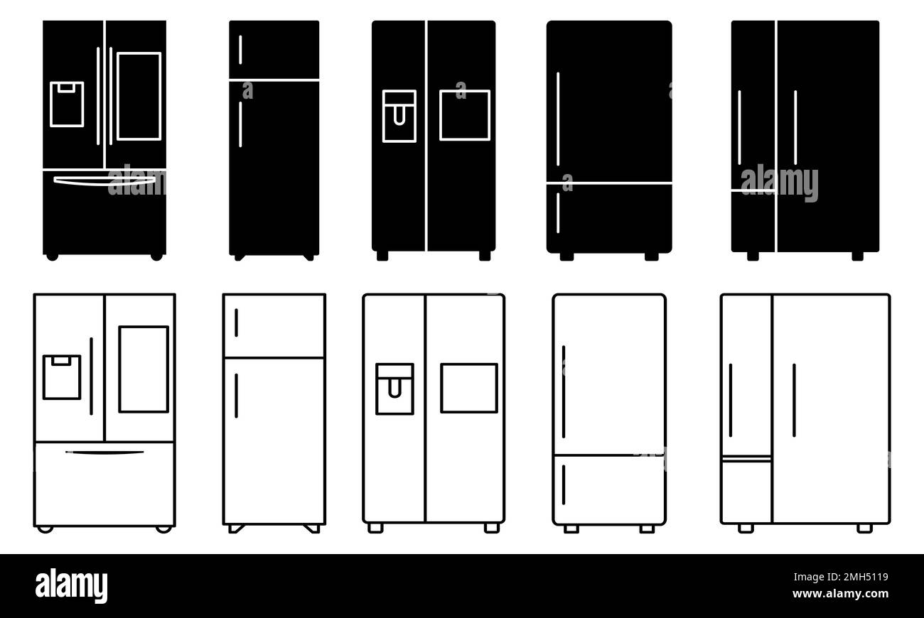 Set of fridge icon. Vector illustration isolated on white background ...