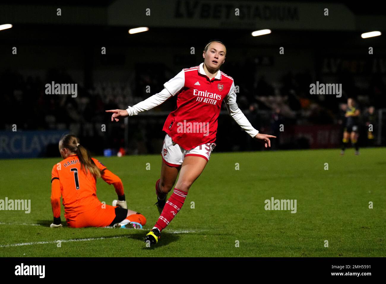 Arsenal's Caitlin Foord celebrates scoring their side's third goal of ...