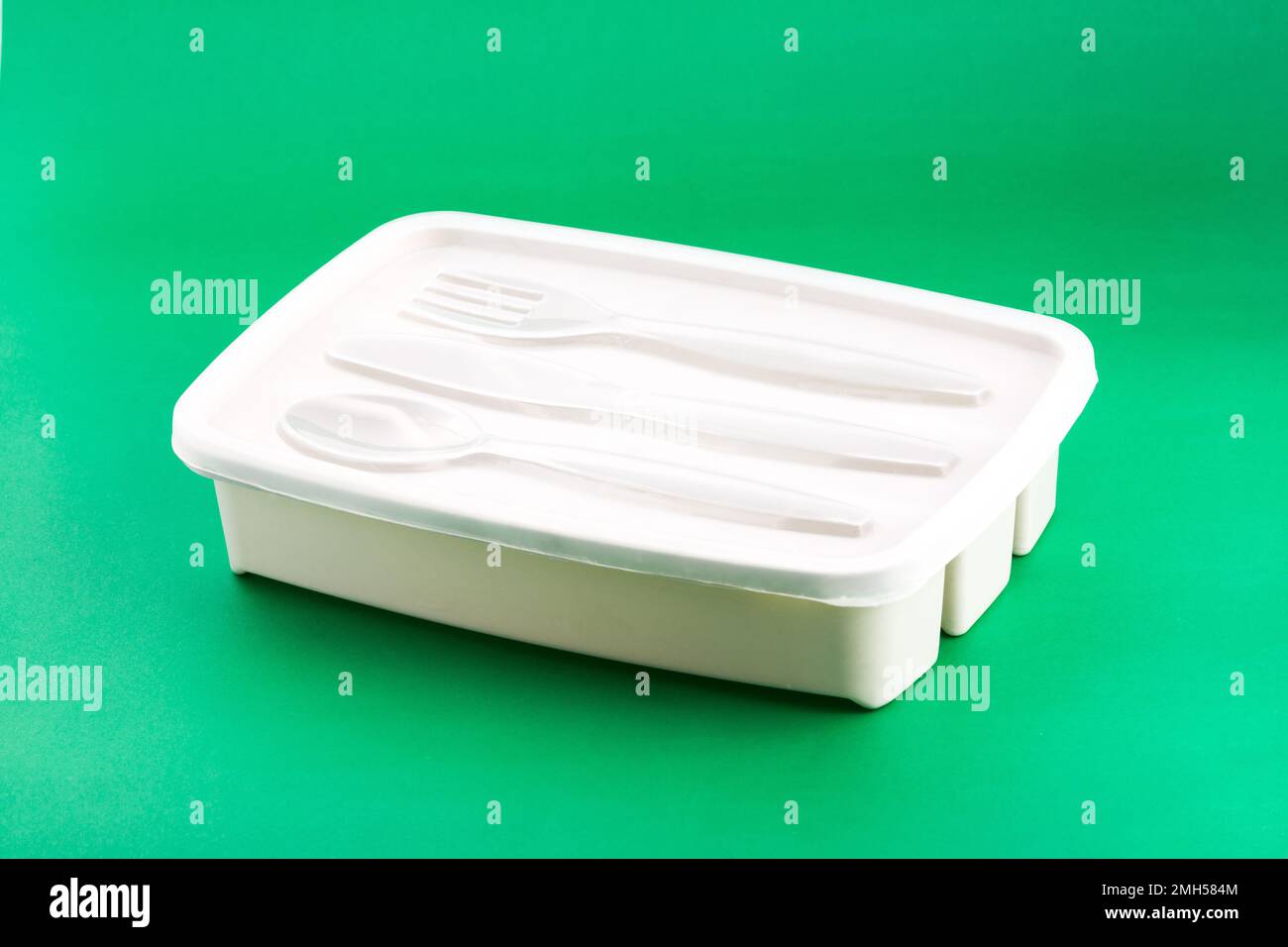 Plastic Container With A Lid To Store Cutlery Of Eating Stock Photo - Alamy