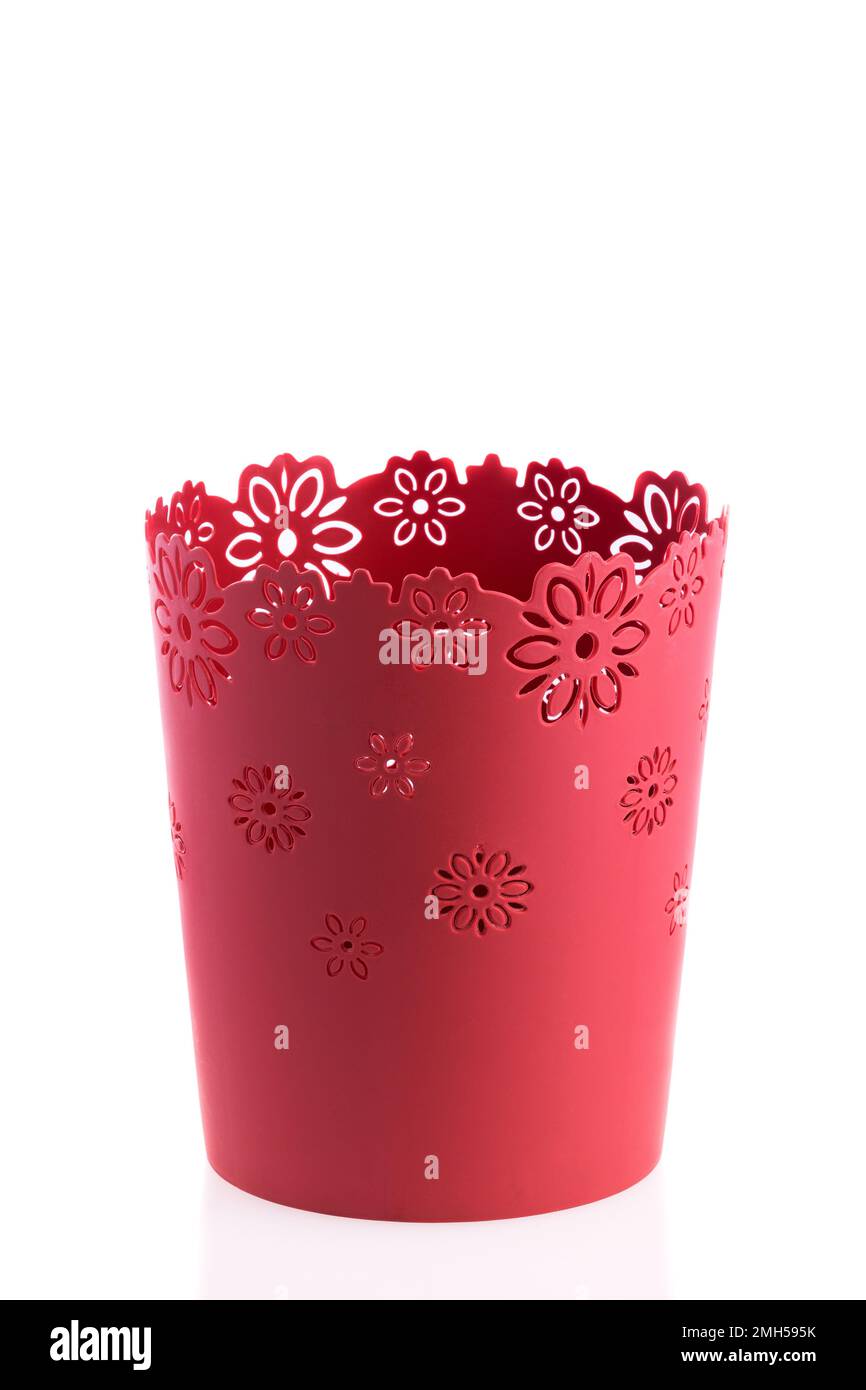 Pink Empty Plastic Trash; Photo On White Background Stock Photo - Alamy