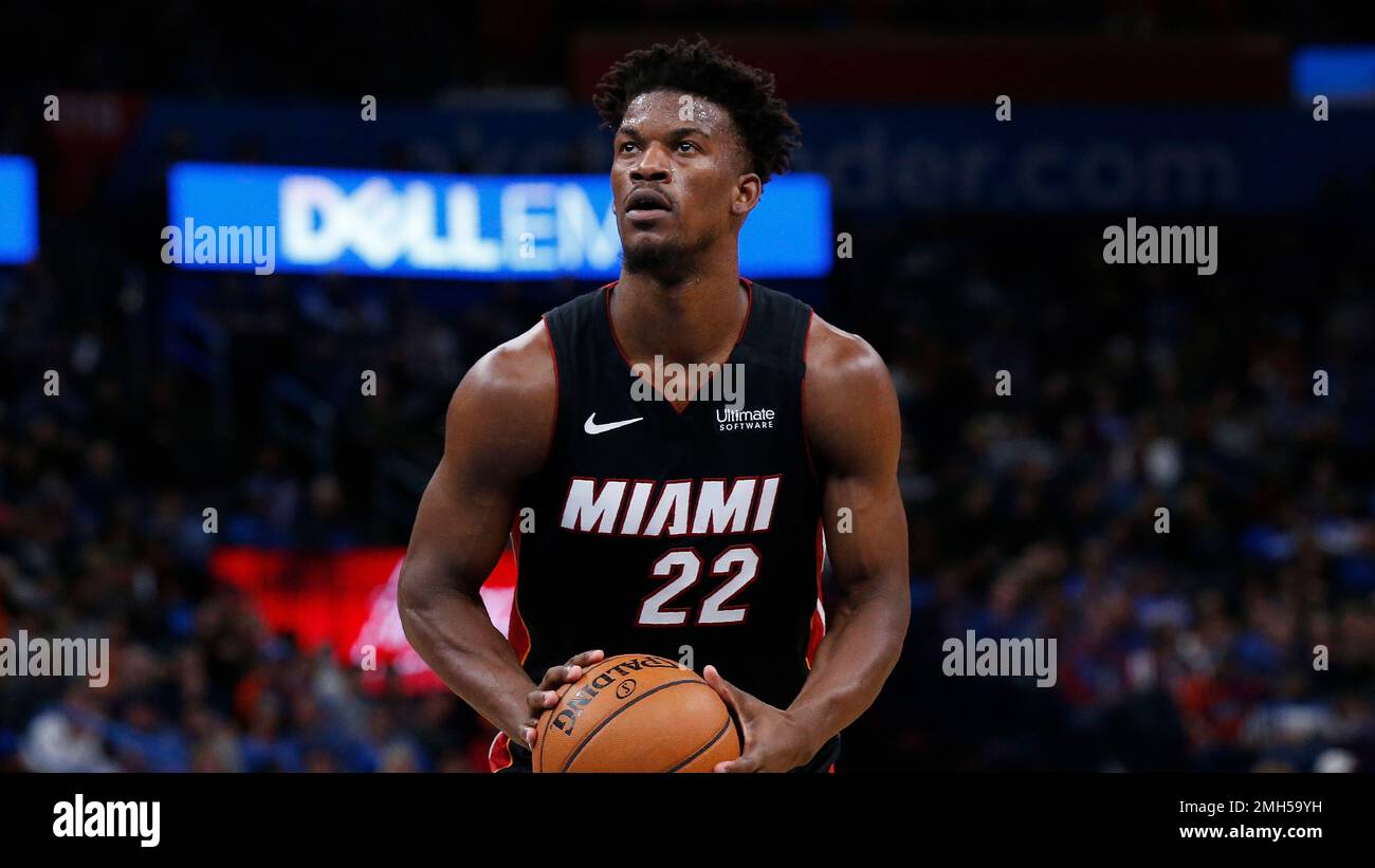Miami Heat forward Jimmy Butler (22) during an NBA basketball game ...