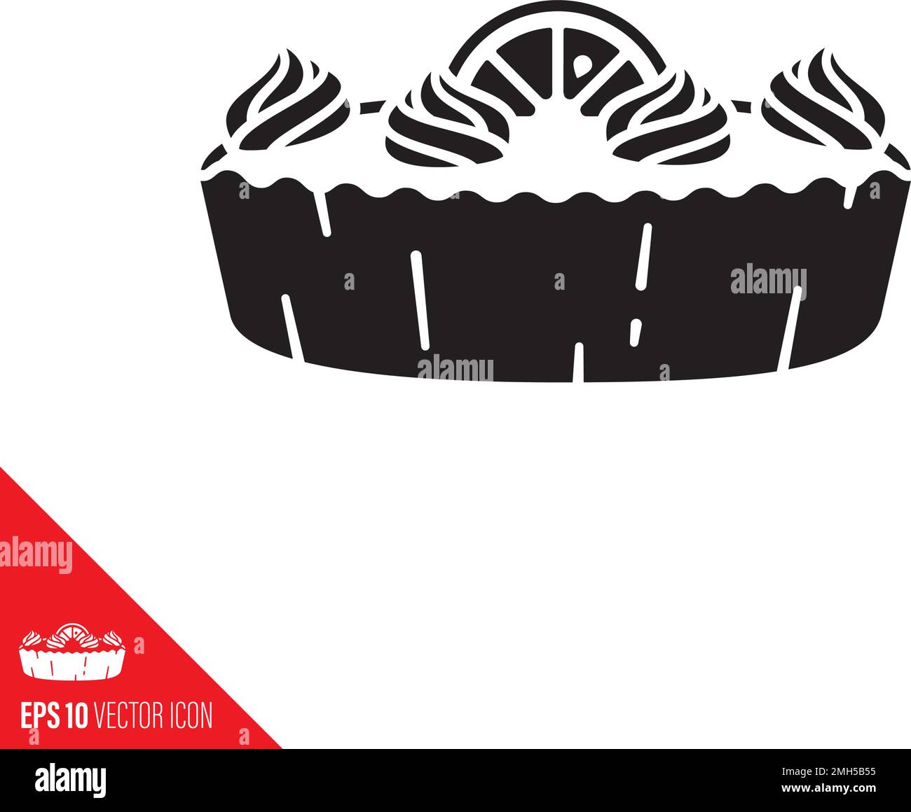 Lemon Meringue Pie glyph icon vector illustration. Delicious pastry ...