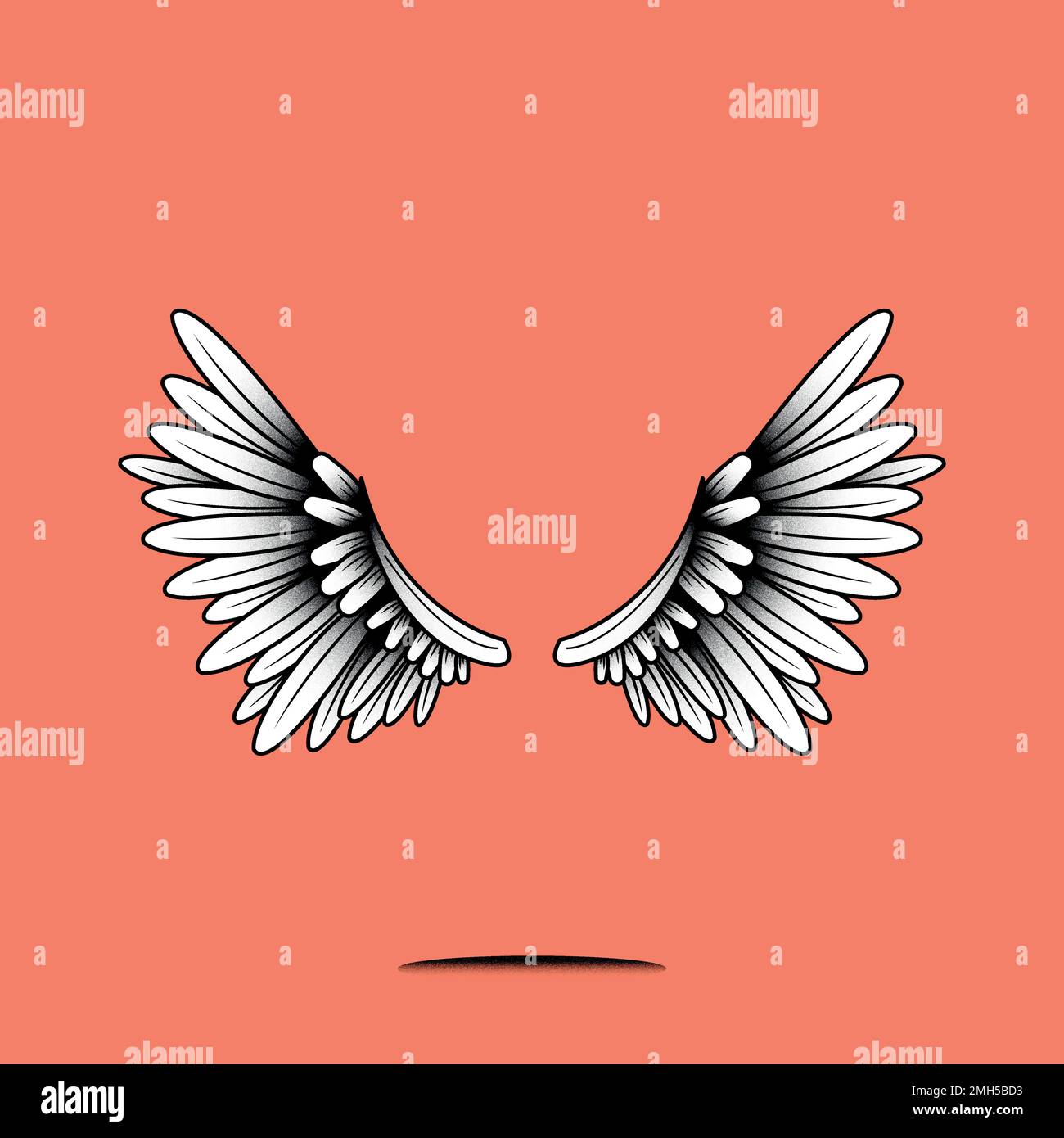 Pair of wings element on an orange background vector Stock Vector Image ...