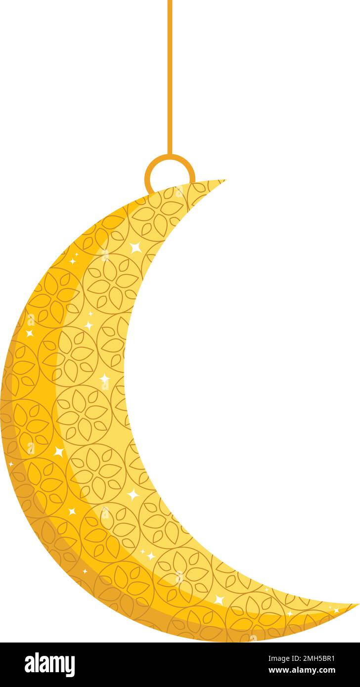 golden crescent moon hanging Stock Vector Image & Art - Alamy