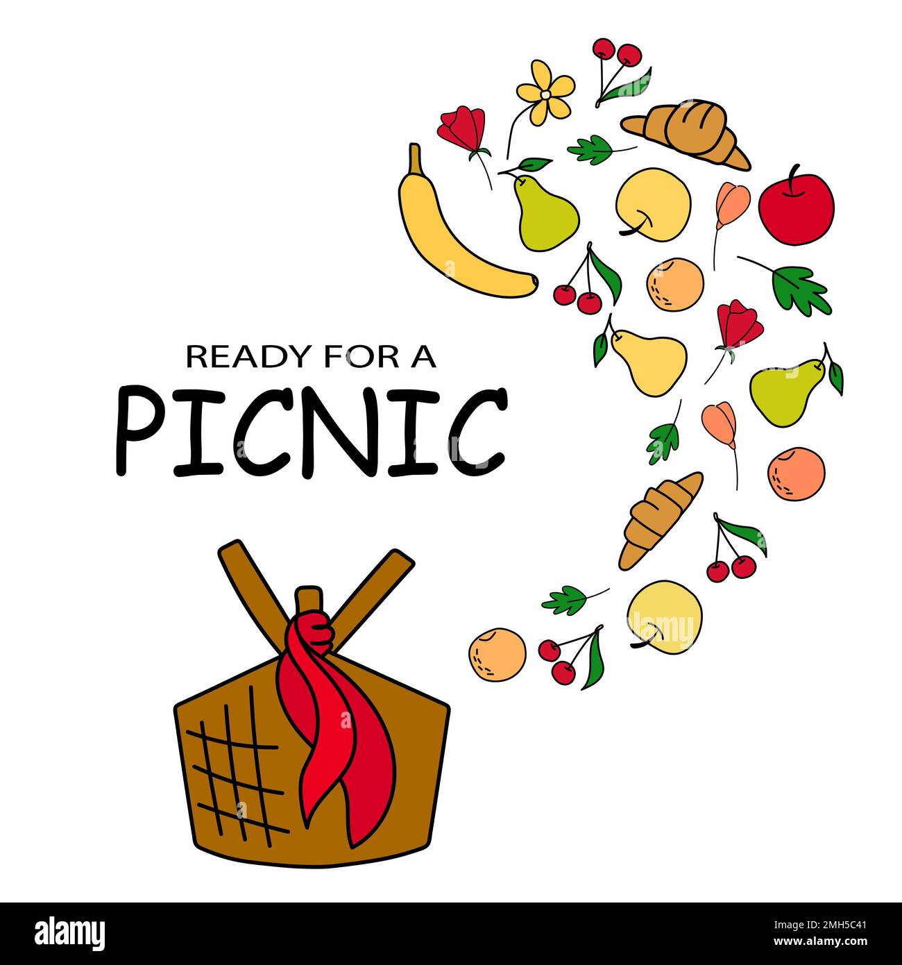 Card Romantic dating, picnic, Vector illustration Stock Vector Image ...