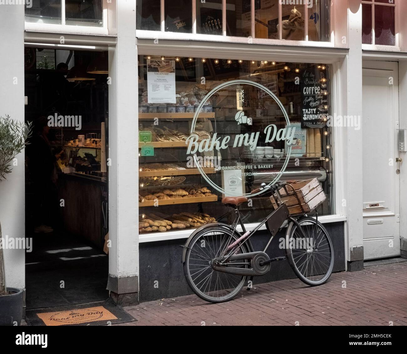 AMSTERDAM, NETHERLANDS - MAY 01, 2018: Exterior view of Bake My Day ...