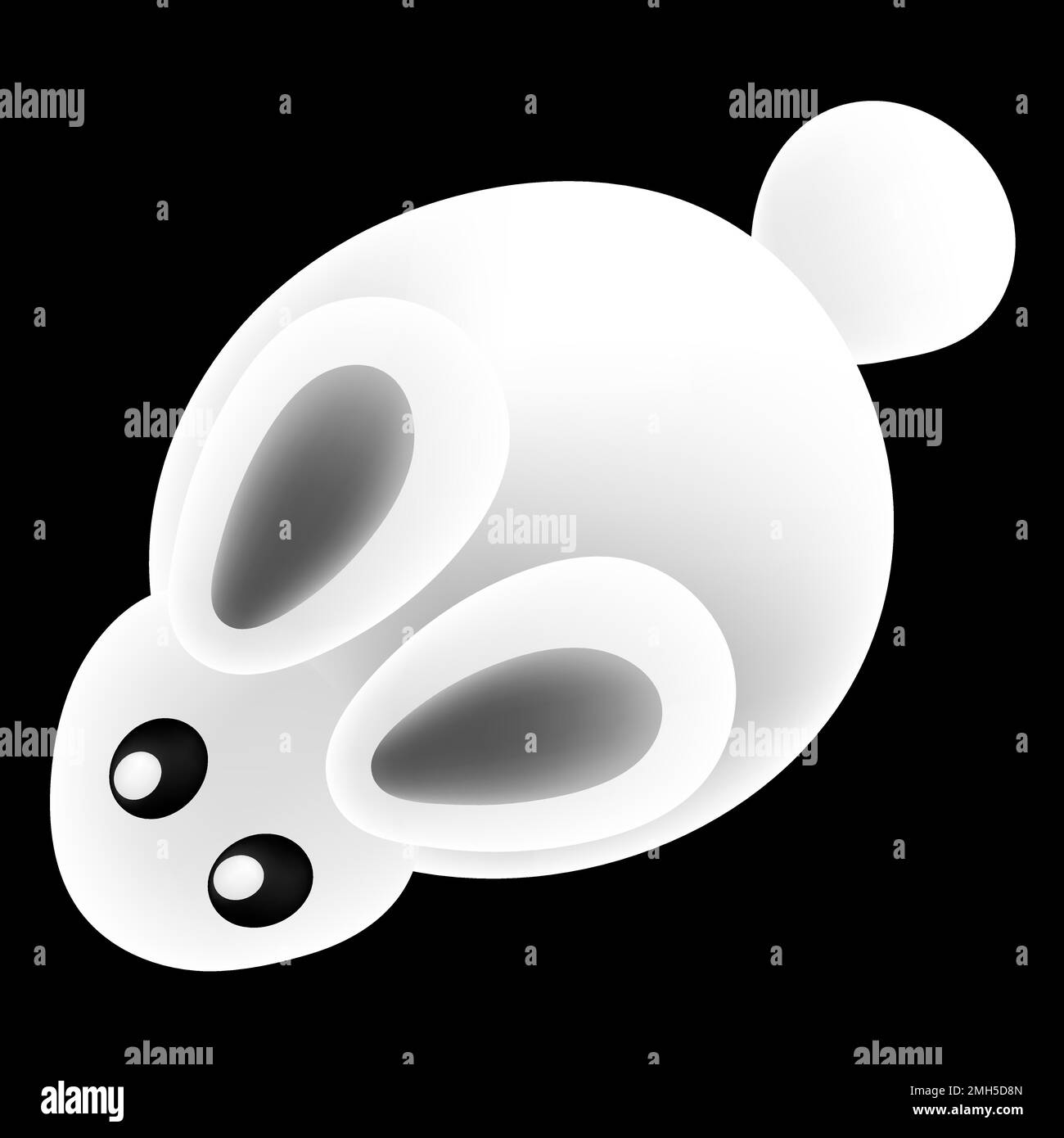 cute white bunny icon from top view. vector design illustration art ...