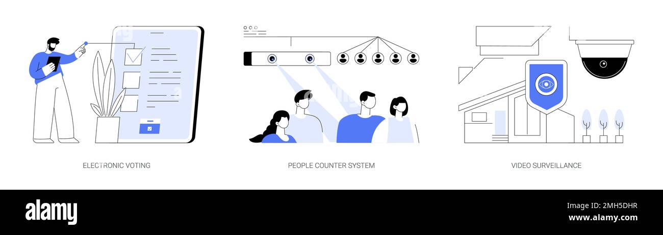People monitoring and analytics abstract concept vector illustrations ...