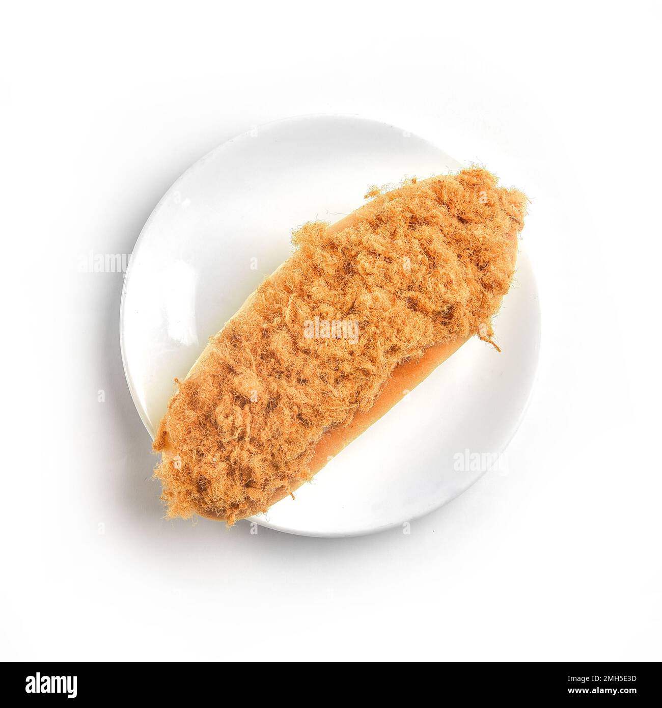 Bun with pork floss. There are photo and vector versions for design ...