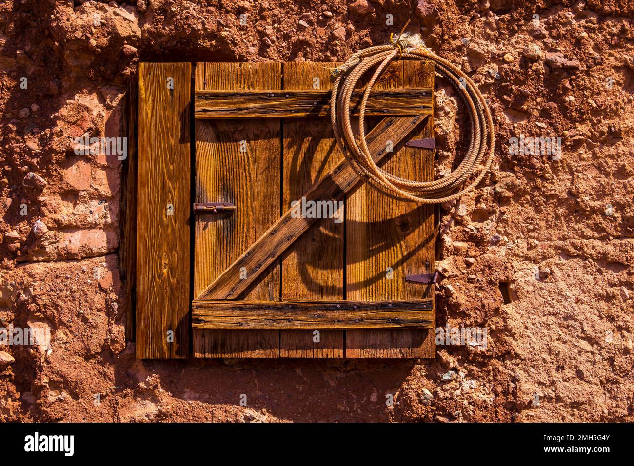 Rope Hanging On Small Door Stock Photo - Alamy