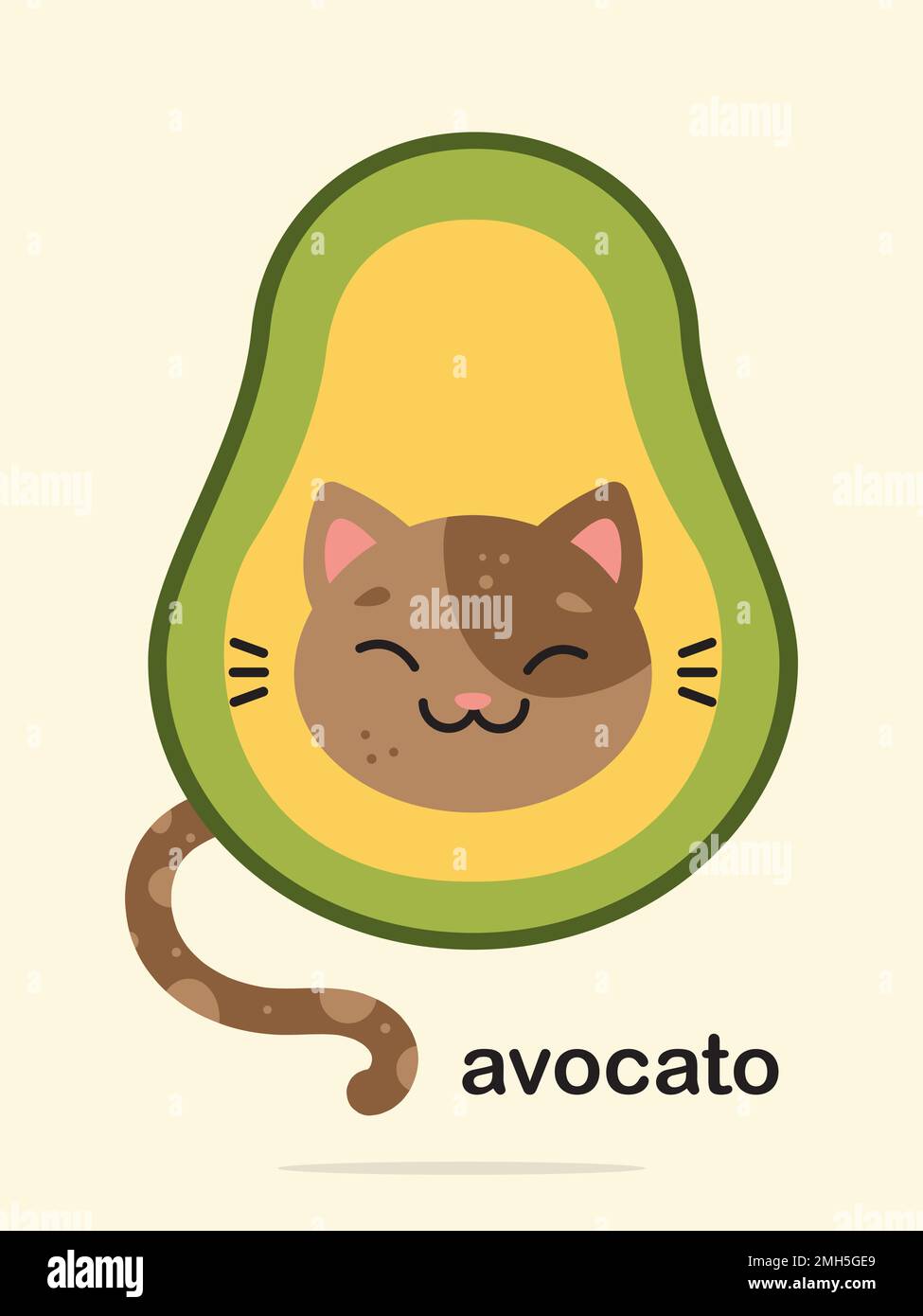 Cartoon avocado cat. Vector illustration Stock Vector Image & Art - Alamy