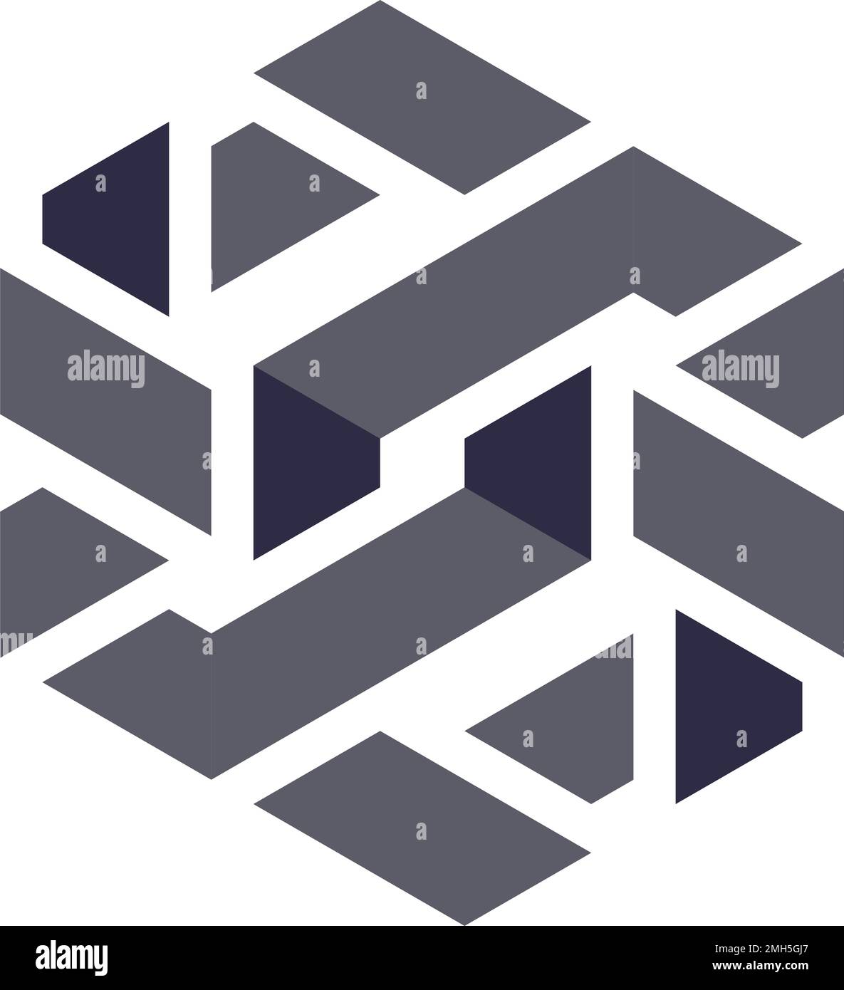 Hexagonal Triangles Logo illusion generative pattern illustration Stock ...