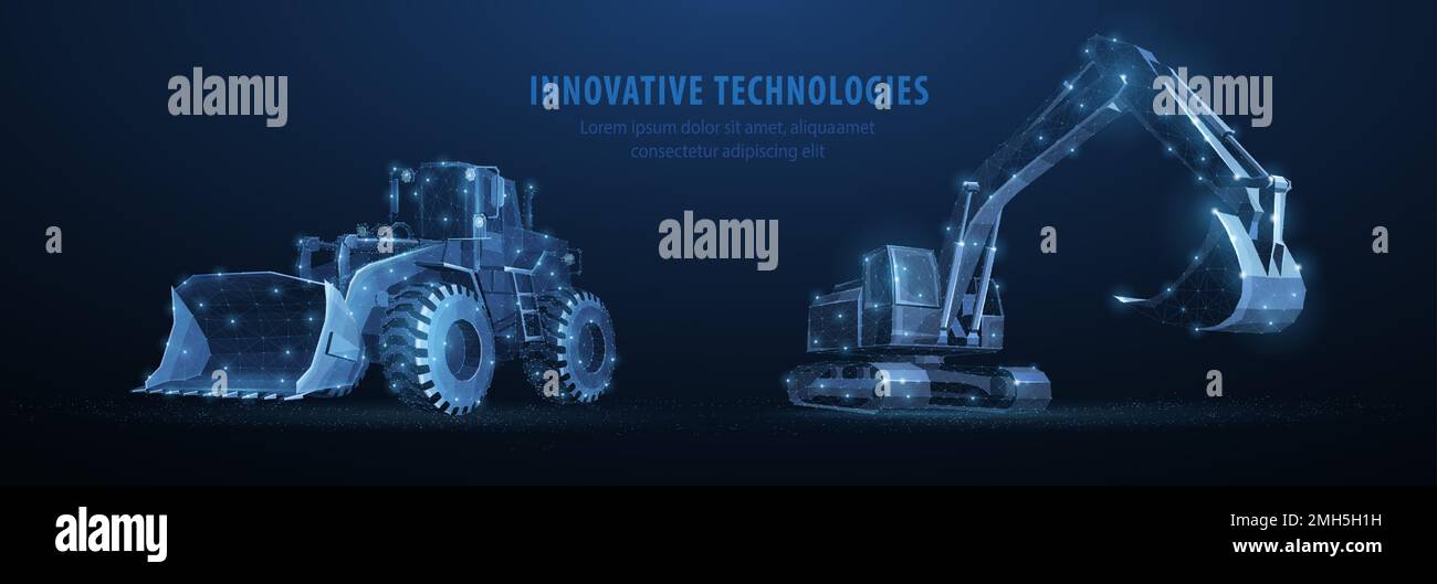 Digger building construction night Stock Vector Images - Alamy