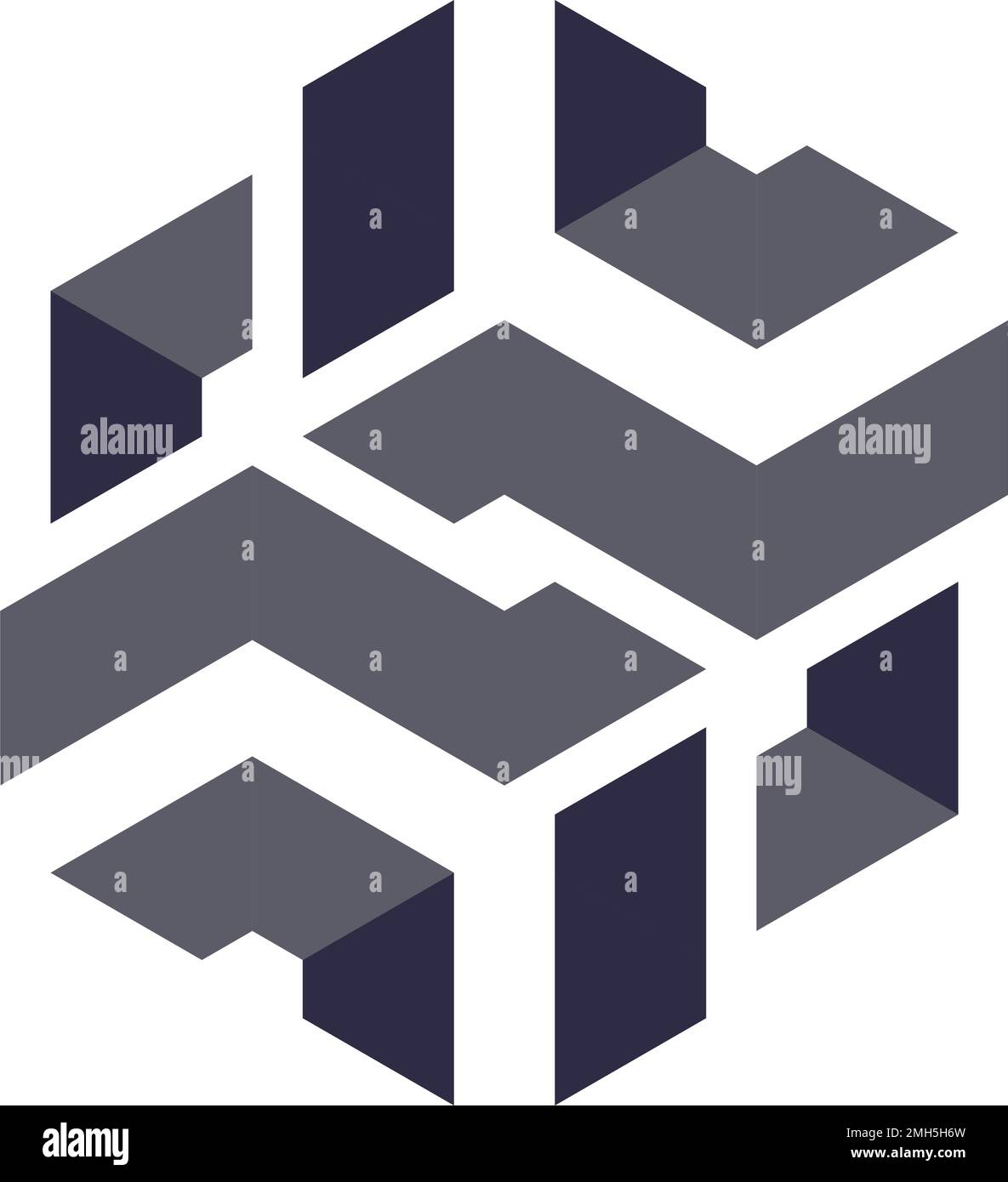 Hexagonal Triangles Logo illusion generative pattern illustration Stock ...