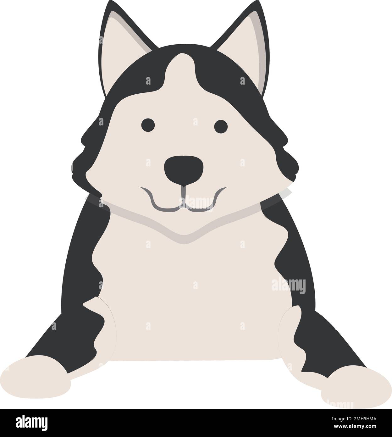 Husky mascot icon cartoon vector. Siberian dog. Animal head Stock ...