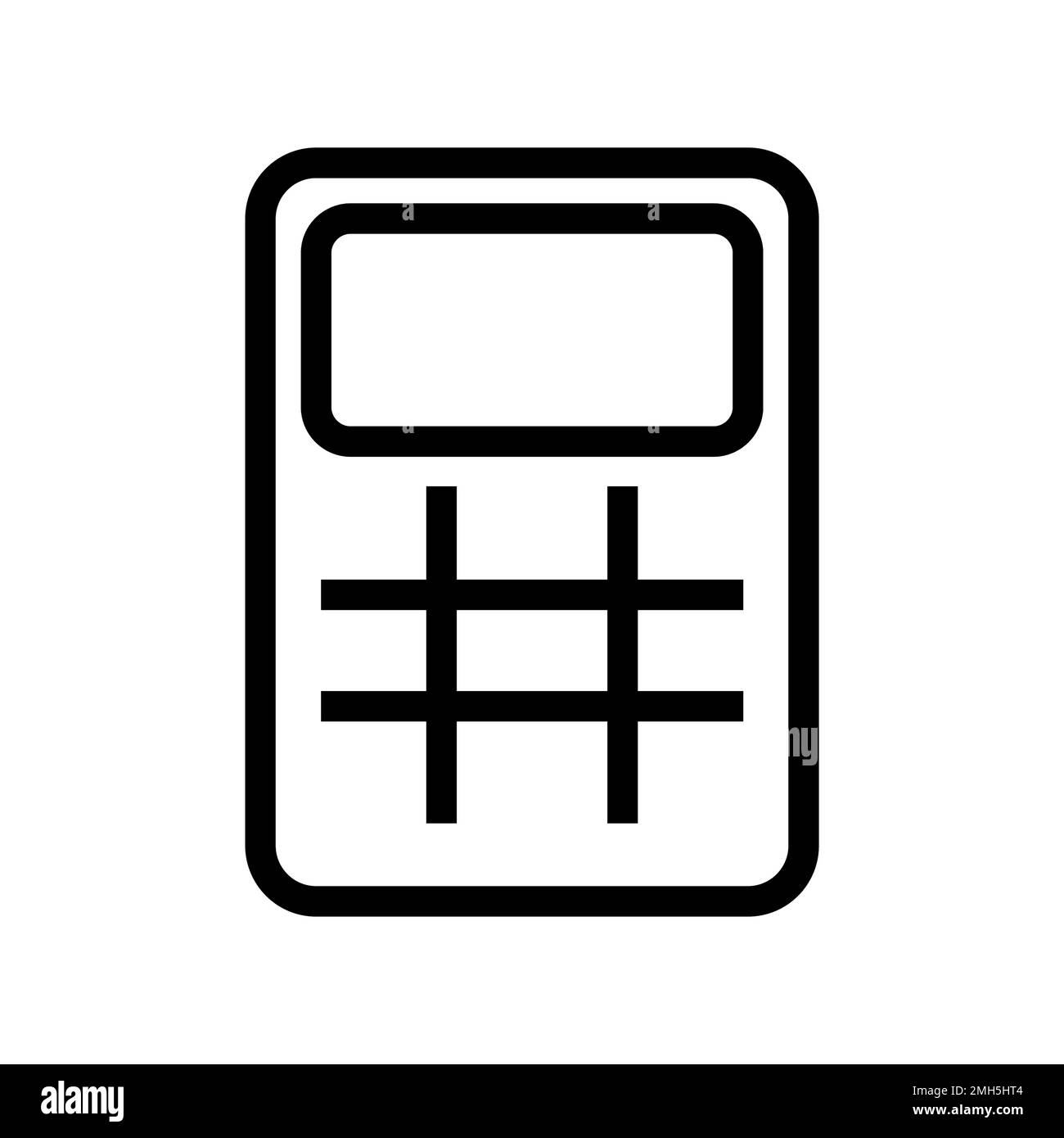Calculator icon line isolated on white background. Black flat thin icon ...