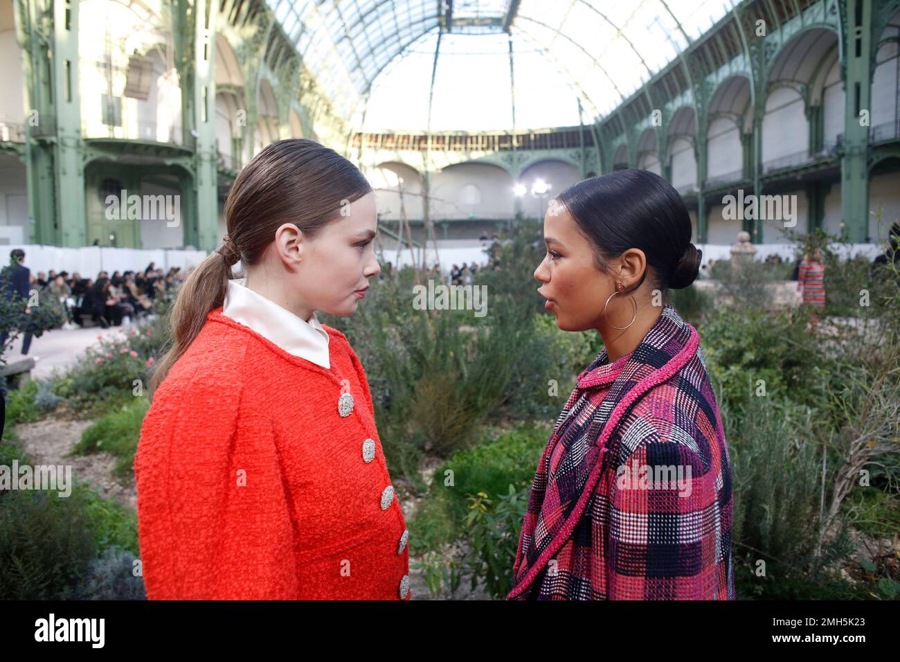 Actress Kristine Froseth, left, talks with Canadian actress Taylor ...