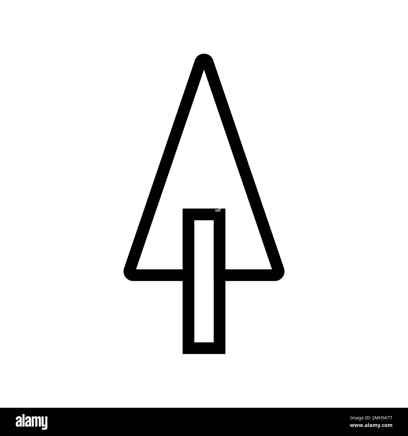 Forest tree icon line isolated on white background. Black flat thin ...
